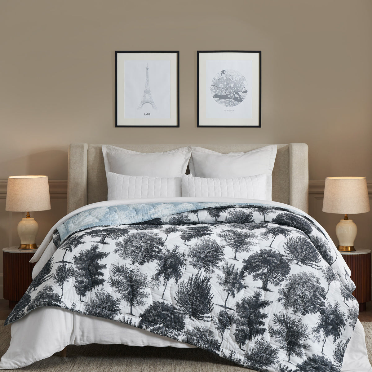 Woodland Reversible Printed Quilt – Contrast Living