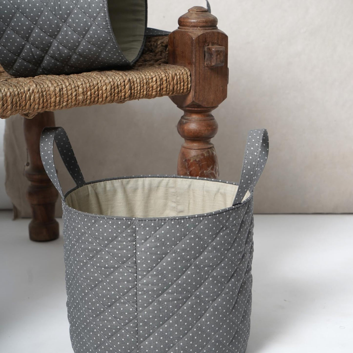 Storm Gray Storage Basket – Contrast Living